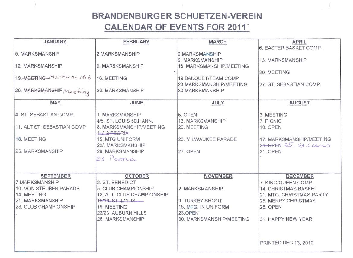 Calendar – Brandenburger Schuetzen Verein Chicago